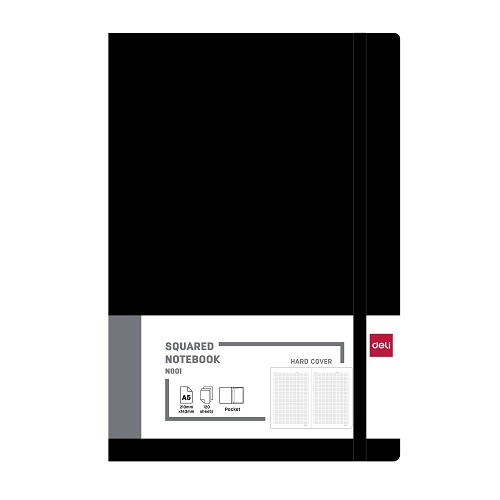 ბლოკნოტი ტყავის ყდით Deli A5 120ფ. N001
